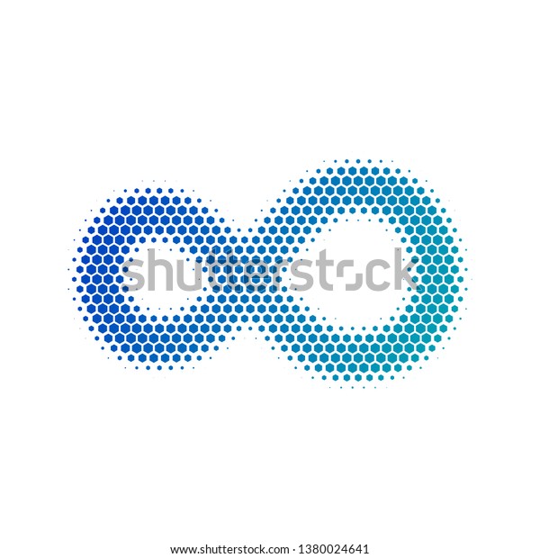 Hexagon Infinity Symbol Halftone Dotted Illustration Stock Vector ...