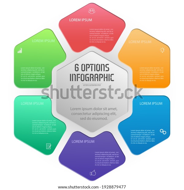 Hexagon Infographics Triangular Diagram Divided Into Stock Vector ...