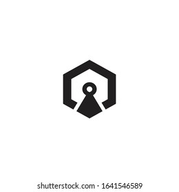 Hexagon Key Illustration Vector Template Stock Vector (Royalty Free ...