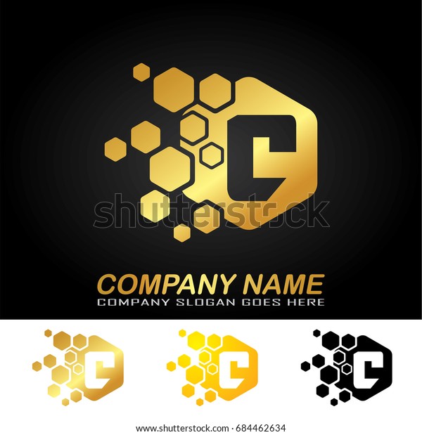 Hexagon Letter C Logo Design Stock Vector (Royalty Free) 684462634