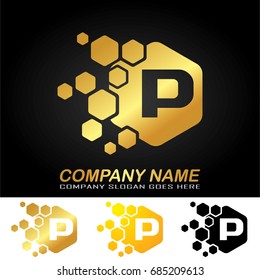 Hexagon Letter P Logo Design Vector Stock Vector (Royalty Free ...