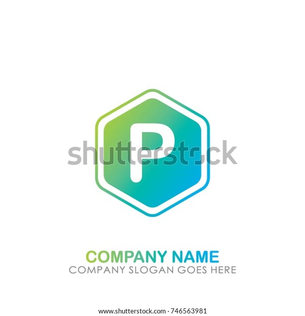 Hexagon Letter P Logo Design Isolated Stock Vector (Royalty Free ...