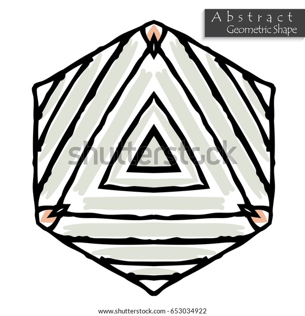 Hexagon Like Signabstract Geometric Shape Roughly Stock Vector (Royalty ...