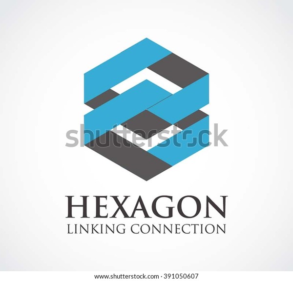 Hexagon Link Ribbon Connection Abstract Vector Stock Vector (Royalty ...