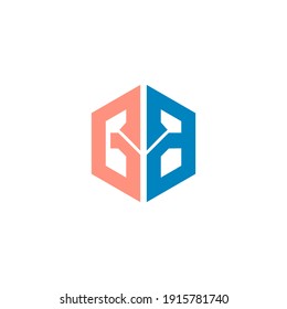 Hexagon Logo Gd Letter Vector Design Stock Vector (Royalty Free ...