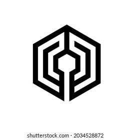 Hexagon Logo Technology Logos Work Logos Stock Vector (Royalty Free ...