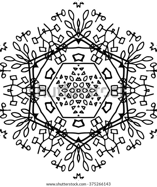 Hexagon Mandala Pattern Tribal Freehand Hexagon Stock Vector (Royalty ...