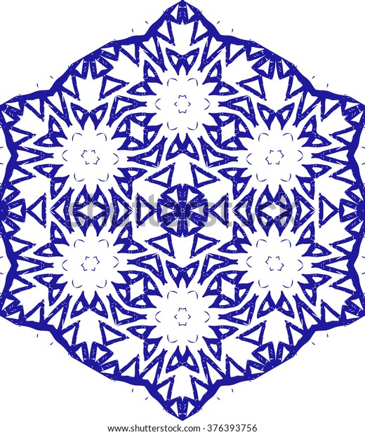 Hexagon Mandala Pattern Tribal Freehand Hexagon Stock Vector (Royalty ...