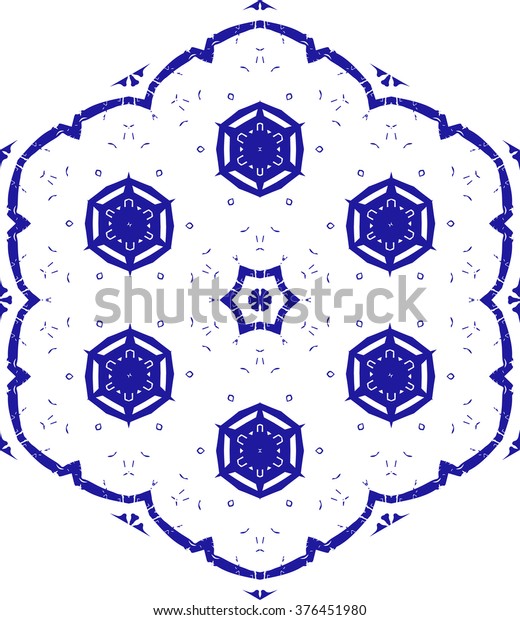 Hexagon Mandala Pattern Tribal Freehand Hexagon Stock Vector (Royalty ...