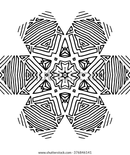 Hexagon Mandala Pattern Tribal Freehand Hexagon Stock Vector (Royalty ...