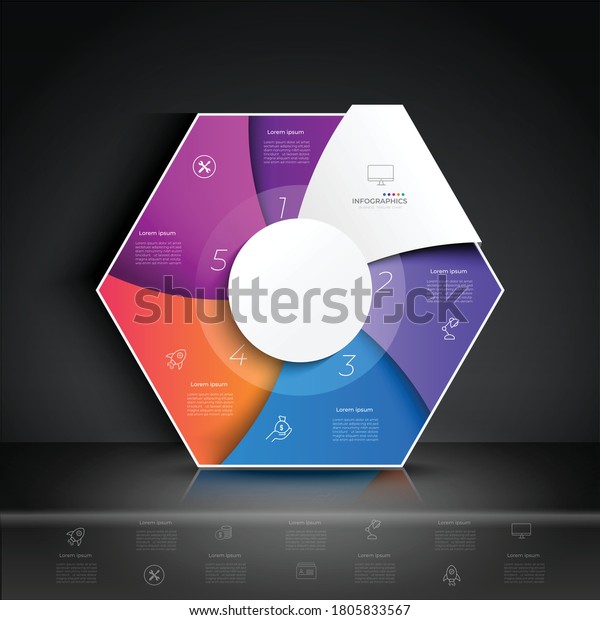 Hexagon Partition Color Gradient Chart Origami Stock Vector (Royalty ...