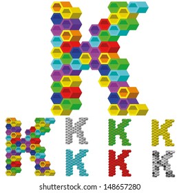 Hexagon Pattern 3d Vector Alphabet Stock Vector (Royalty Free ...
