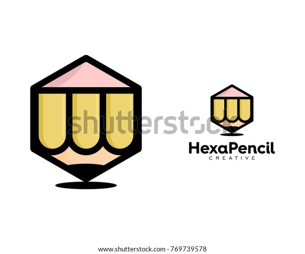 Hexagon Pencil Modern Logo Stock Vector (Royalty Free) 769739578 ...