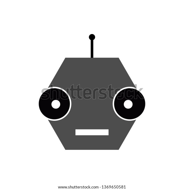 Hexagon Robot Face Logo Grey Face Stock Vector (Royalty Free ...