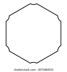 Hexagon Rounded Corners Contour Outline Icon Stock Vector (Royalty Free ...