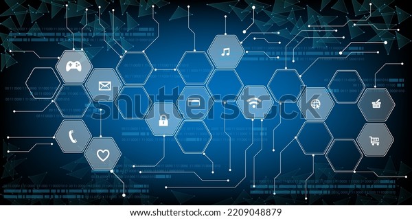 Hexagon Security Electronic Safety Hologram Vector Stock Vector ...