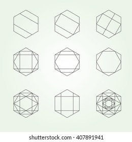Hexagon Set Sacred Geometry Stock Vector (Royalty Free) 407891941 ...