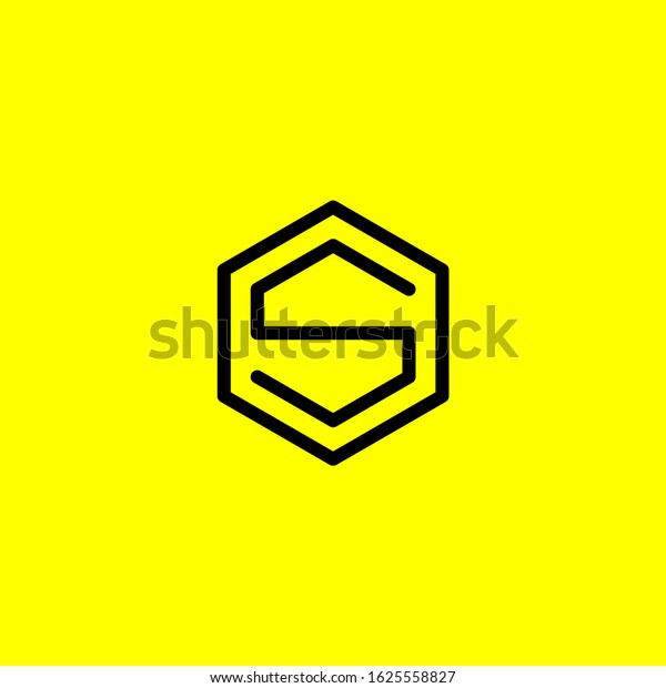 Hexagon Shape Letter S Flat Clean Stock Vector (Royalty Free ...