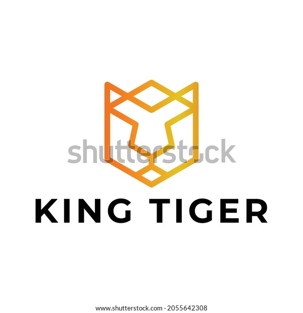 Hexagon Shaped Tiger Head Lgo Vector 库存矢量图（免版税）2055642308 | Shutterstock