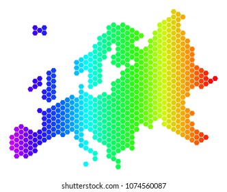 Hexagon Spectrum Europe Map Vector Geographic Stock Vector (Royalty ...
