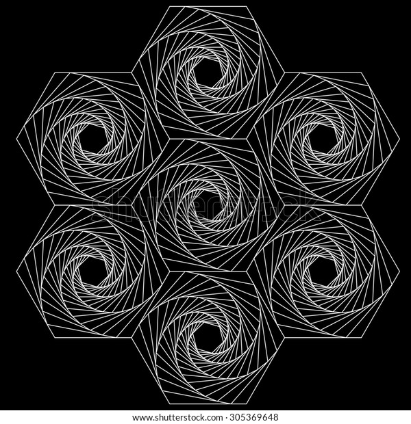 Hexagon Spiral Vector Line Drawing Logo Stock Vector (Royalty Free ...