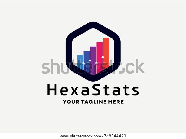 Hexagon Stats Analytic Logo Template Design Stock Vector (Royalty Free ...