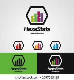 Hexagon Stats Logo Designs Template Stock Vector (Royalty Free ...