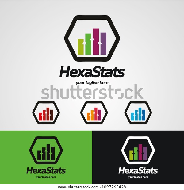 Hexagon Stats Logo Designs Template Stock Vector (Royalty Free ...