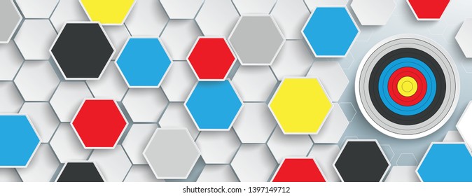 Hexagon Structure Classic Target On Gray: vector de stock (libre de ...