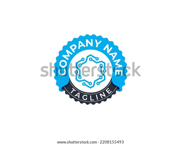 Hexagon Tech Stamp Badge Logo Concept Stock Vector (Royalty Free ...