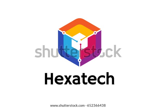 Hexagon Technology Logo Design Illustration Stock Vector (Royalty Free ...