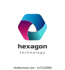 Awesome Hexagon Company Logo Design Template Stock Vector (Royalty Free ...