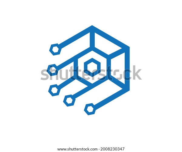 Hexagon Technology Vector Logo Template Tech Stock Vector (Royalty Free ...