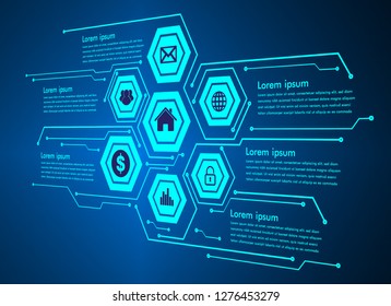 Hexagon Text Box Circuit Template Website Stock Vector (Royalty Free ...