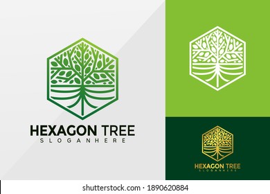 Hexagon Tree Leaf Business Logo Vector Stock Vector (Royalty Free ...