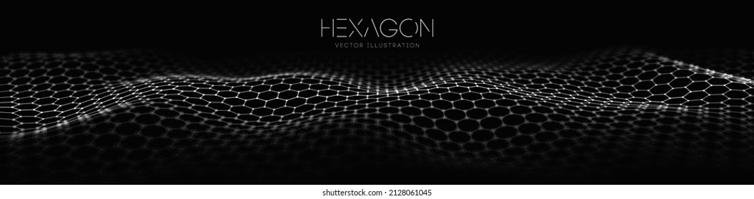 Hexagon Wave Vector Template Modern 3d Stock Vector (Royalty Free ...