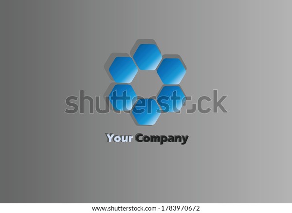 Hexagonal Company Logo Design Collection Stock Vector (Royalty Free ...