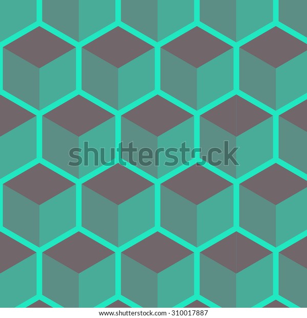 Hexagonal Optical Illusion Background Pattern Shades Stock Vector