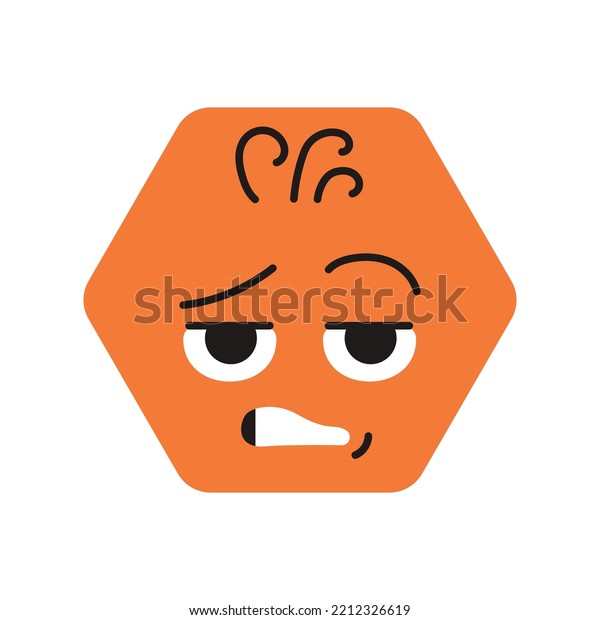 Hexagonal Orange Character Color Line Icon Stock Vector (Royalty Free ...