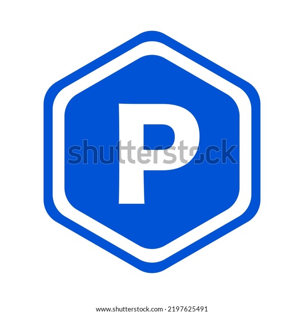 Hexagonal Parking Sign Parking Sign Parking Stock Vector (Royalty Free ...