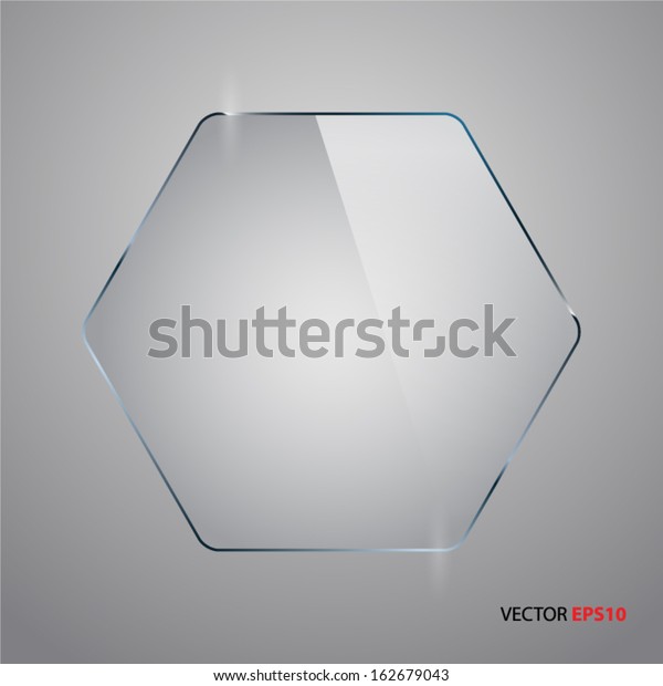 Hexagonal Realistic Glass Frame Stock Vector (Royalty Free) 162679043 ...