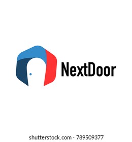 Hexagonal Shape Next Door Logo Stock Vector (Royalty Free) 789509377