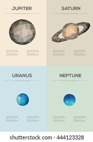 Hexagonal Style Solar System Illustration Planets Stock Vector (Royalty ...