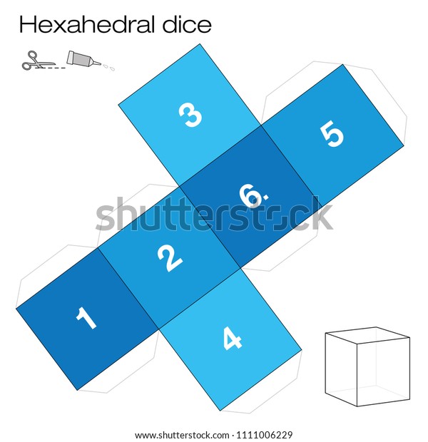 Hexahedron Template Hexahedral Dice One Five Stock Vector (Royalty Free ...