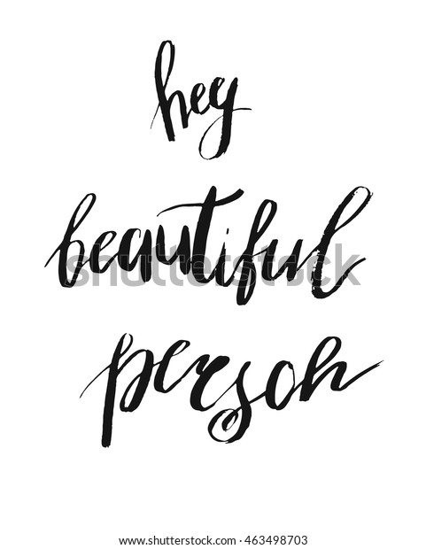 Hey Beautiful Person Vector Hand Drawn Stock Vector (Royalty Free ...
