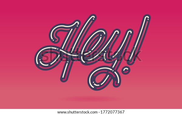 Hey Card Typographic Banner Design Vector Stock Vector (Royalty Free ...