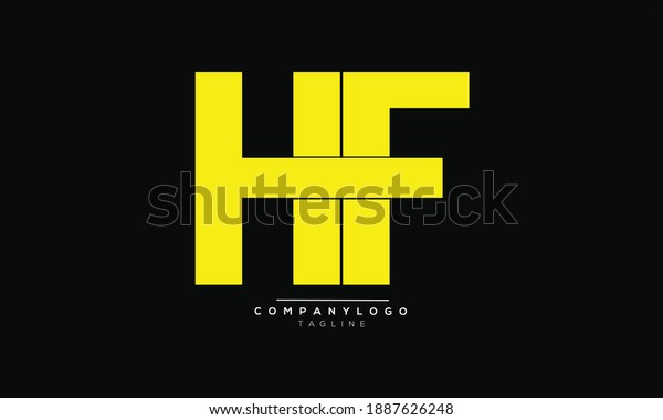 Hf Icon Monogram Letter Text Alphabet Stock Vector (Royalty Free ...