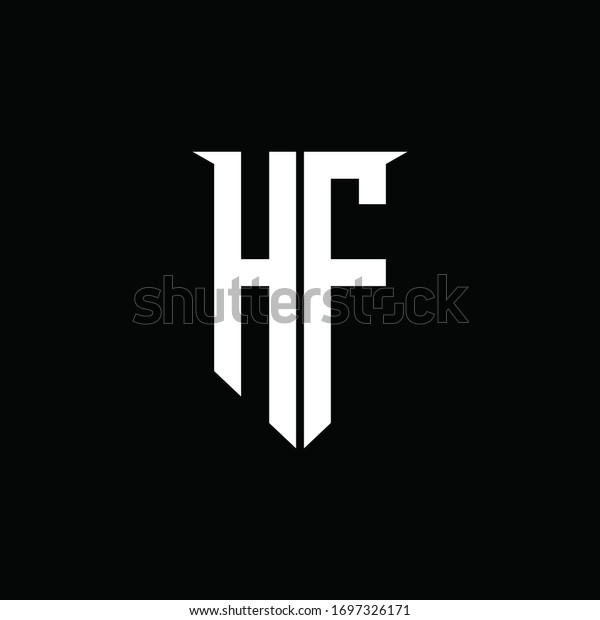 Hf Logo Monogram Emblem Shield Style Stock Vector (Royalty Free ...