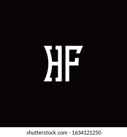 Hf Monogram Logo Curved Side Style Stock Vector (Royalty Free ...