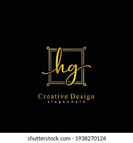 Hg Initial Calligraphy Handwritten Logo Handwritten Stock Vector ...